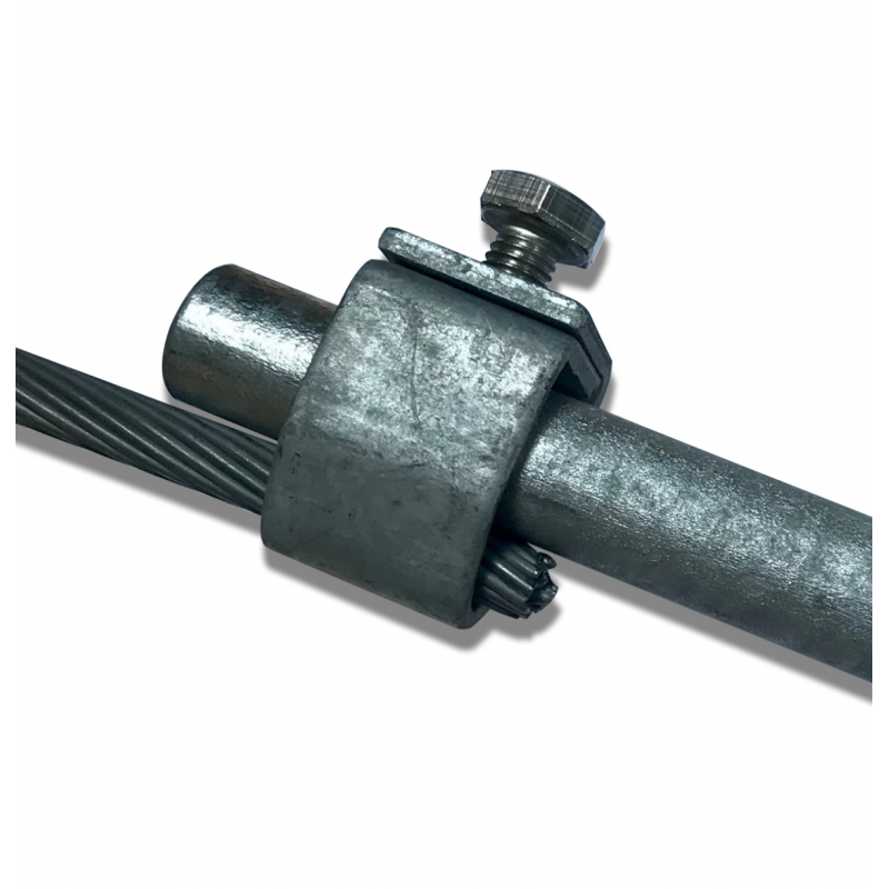 Galvanized Earth rod to conductor clamp