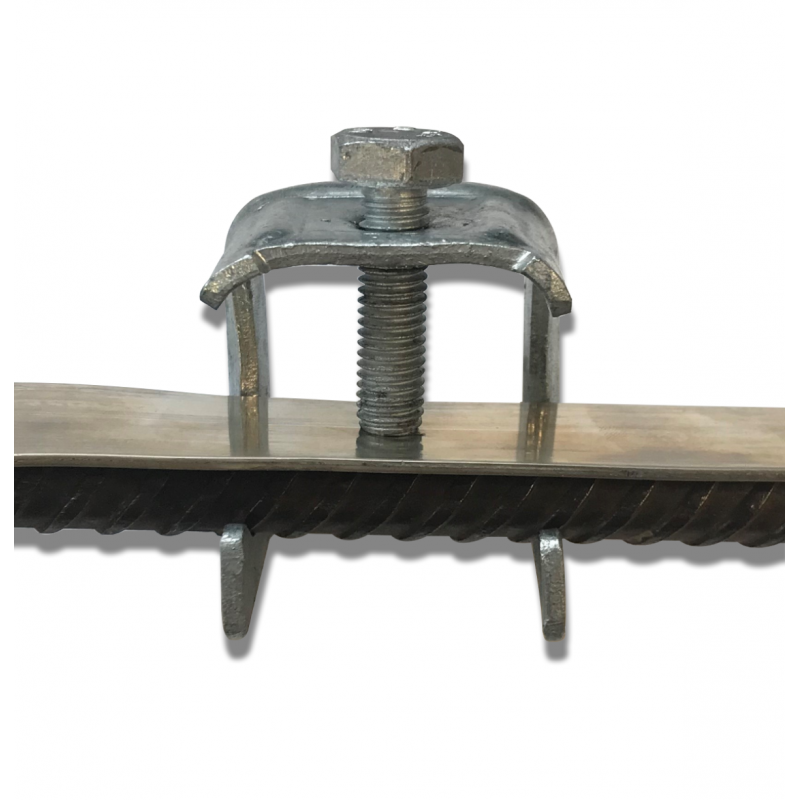 Clamps for tape conductor on rebar