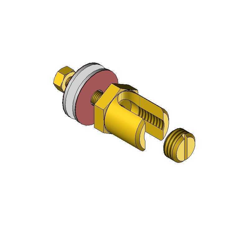 Brass cable holders mounted with bimetallic washers, stud an